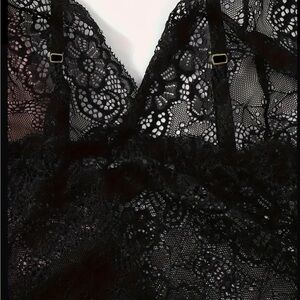 Intimates & Sleepwear | Elegant Pink And Black Lace Sleepwear Set ...